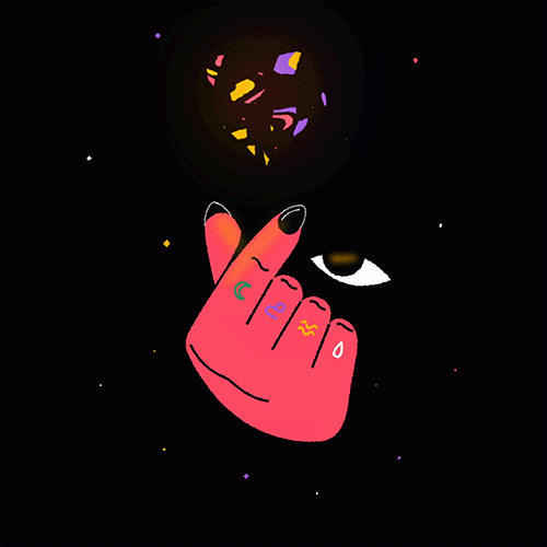 Illustration et Motion Design : Cœur avec les doigts par Jordan